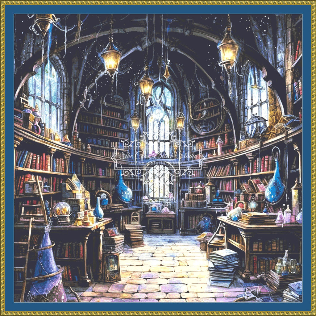 Wizards Library Cross Stitch Pattern | The Cross Stitch Studio | The ...