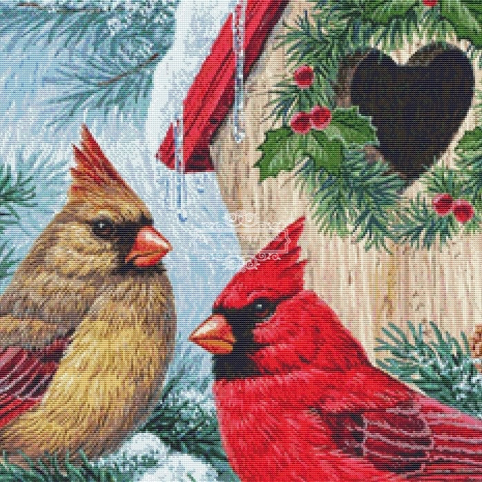 Christmas Cardinal Bird Cross Stitch Pattern | The Cross Stitch Studio ...