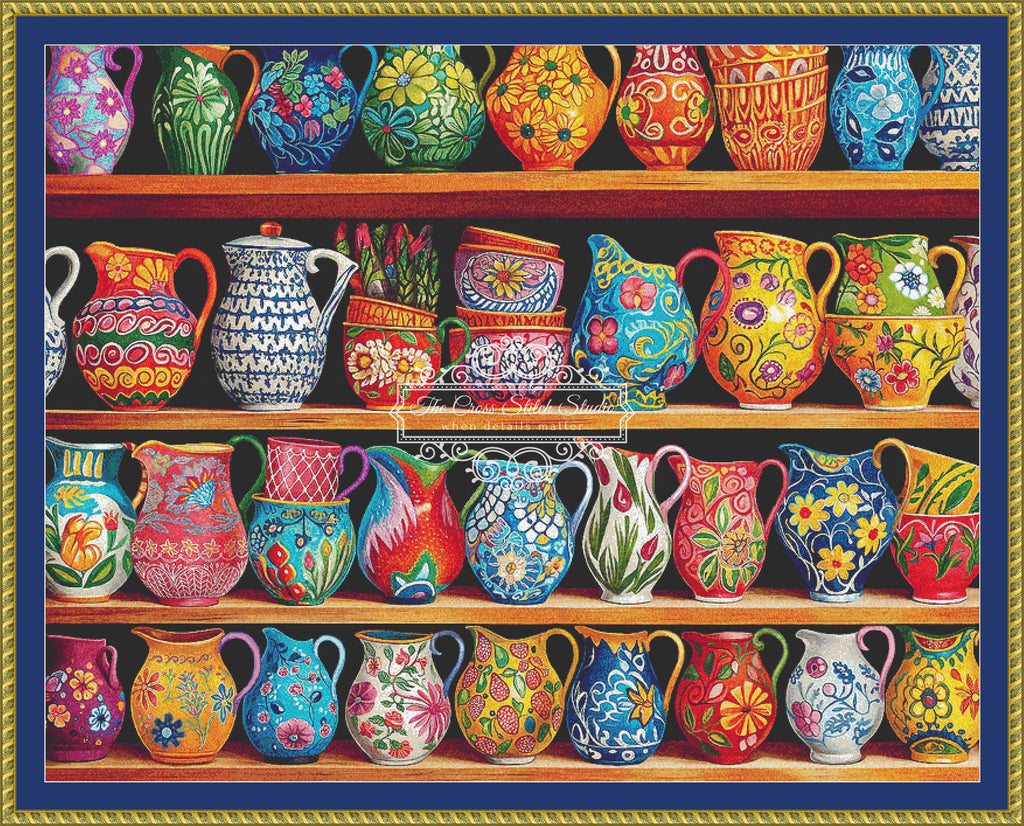 Colorful Pitchers Cross Stitch Pattern | The Cross Stitch Studio | The ...