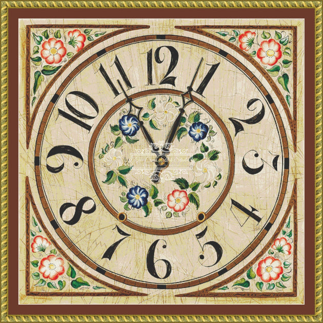 Floral Clock Cross Stitch Pattern | The Cross Stitch Studio | The Cross ...