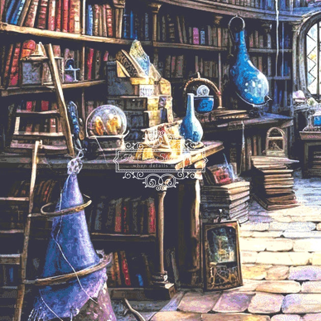 Wizards Library Cross Stitch Pattern | The Cross Stitch Studio | The ...