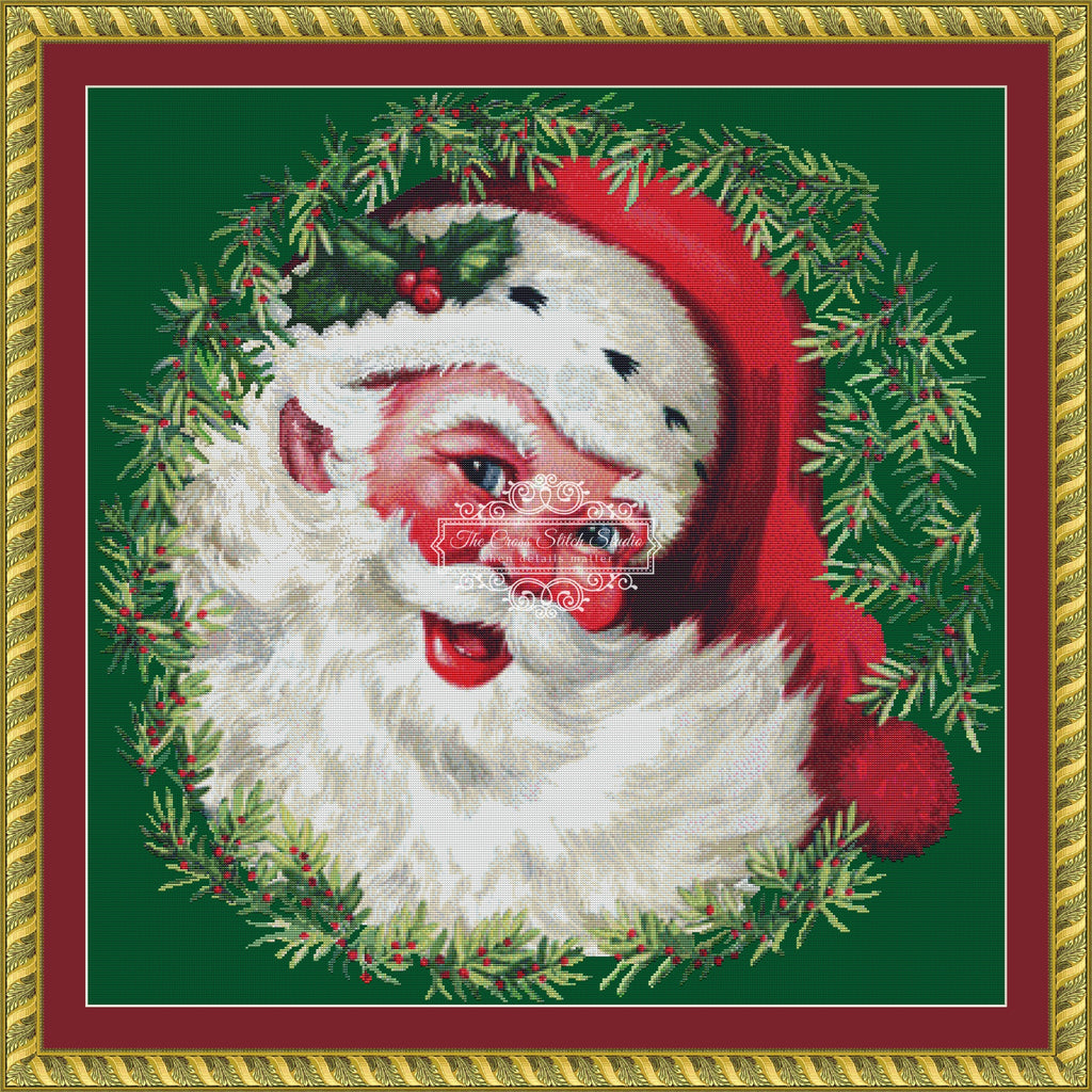 Christmas Santa Cross Stitch Pattern | The Cross Stitch Studio | The ...