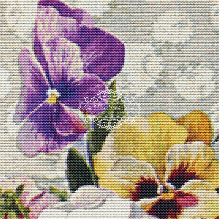 Pansy Cross Stitch Pattern | The Cross Stitch Studio | The Cross Stitch ...