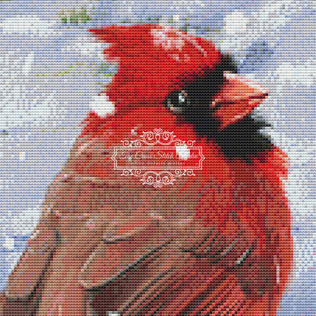Christmas Cardinal Bird Cross Stitch Pattern | The Cross Stitch Studio ...