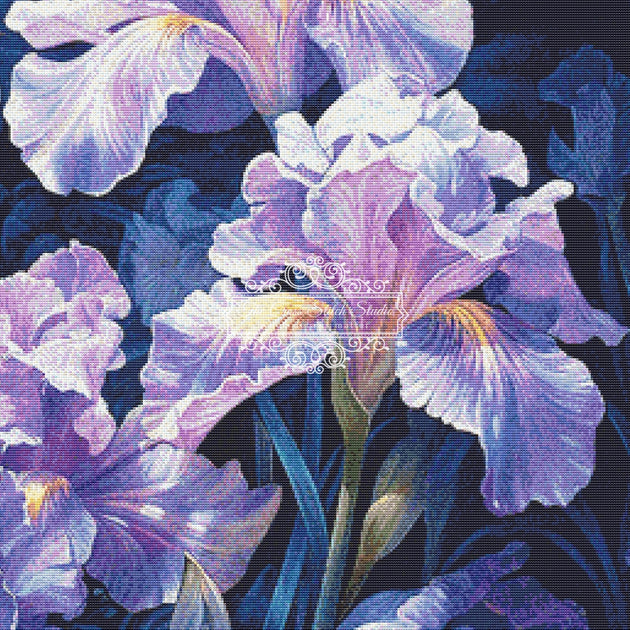 Iris Flower Cross Stitch Pattern | The Cross Stitch Studio | The Cross ...